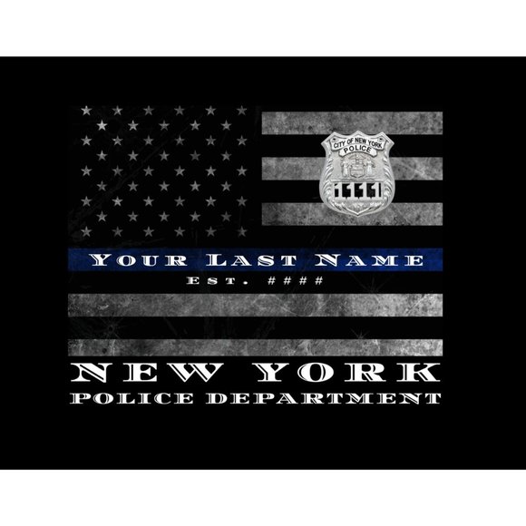 Wall Decor | Nypd Thin Blue Line Flag Customized 14x18 Framed | Poshmark